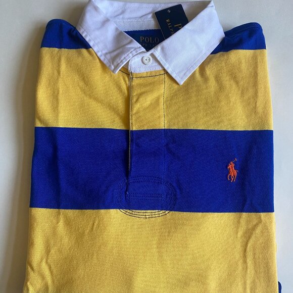 Polo Ralph Lauren | Shirts | Polo Ralph Lauren Iconic Striped Long Sleeve Rugby Shirt Chrome ...